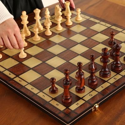 (44x44Cm) Premium Wooden Magnetic Chess | GearHouse BD